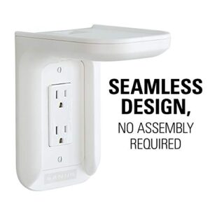 Sanus Outlet Shelf - Holds Any Device Up to 10lbs & Installs in Seconds - Includes Standard & Decora Style Outlet Covers & Integrated Cable Management Channel - Works for Sonos & Smart Home Speakers