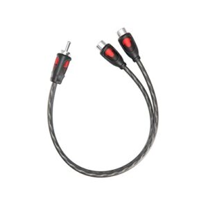 ROCKRIX 1ft RCA 1 Male to 2 Female Audio Speaker Y Adapter Splitter Cable (2 Pack)