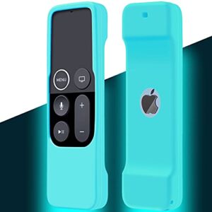 case compatible with apple tv 4k/ 4th gen remote light weight anti-slip shock proof silicone cover for controller for apple tv siri remote glow in the dark