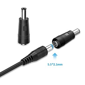 Belker Universal 5V DC 5.5 2.1mm Jack Charging Cable Power Cord, USB to DC Power Cable with 14 Interchangeable Plugs Connectors Adapters Compatible with Fan Speaker Router Mini and More 5V Devices