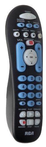 RCA RCR313BE Big Button Three-Device Universal Remote, Black