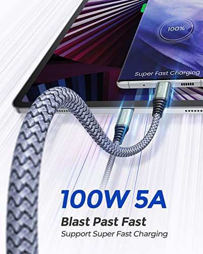 USB C to USB C Cable 100W/5A, 10FT AINOPE Super Fast Charging Macbook Pro Charger Cord Compatible with MacBook Pro 2020/2019/2018, Samsung Galaxy S21 S10 S9, iPad Air 4, iPad Pro 2020/2019/2018, Pixel