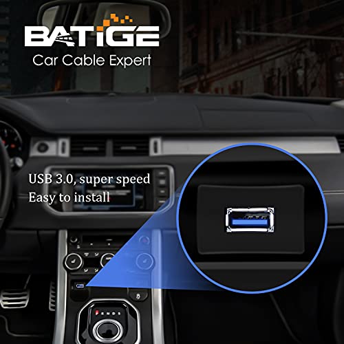 BATIGE Square Single Port USB 3.0 Panel Flush Mount Extension Cable with Buckle for Car Truck Boat Motorcycle Dashboard 3ft