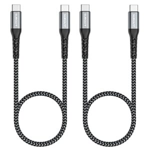 sunguy usb c to usb-c cable, [2pack, 2ft/0.6m ] 60w pd c to c fast charger cable cord compatible for samsung galaxy s21/s21+/s20+ ultra, ipad pro 2020/2018, ipad air 2020,macbook air/pro and more