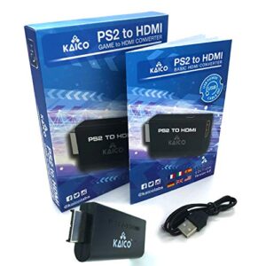 kaico edition – playstation 2 ps2 hdmi converter – ps2 to hdmi – component to hdmi converter adaptor – play playstation 2 on your hdmi tv – retro gaming ps2 hdmi converter adapter…