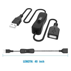 ANDTOBO USB Switch Extension Cable, Upgraded USB Extension Cord with On/Off Power Switch Cable for LED Strips, iOS System, etc