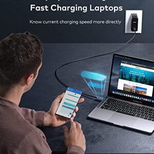 Baseus PD 100W USB C to USB C Cable, 5A Fast Charging USB C Cable with LED Display, Zinc Alloy Nylon Braided Type C Cable 6.6ft for Samsung S21 S20 Note 20 MacBook Pro Google Pixel etc