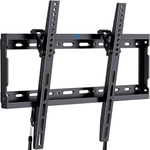 pipishell tilt tv wall mount bracket for most 26-55 inch led lcd oled flat curved screen tvs up to 99lbs max vesa 400x400mm, low profile and 8 degrees tilting tv mount fits 16 inch wood stud spacing