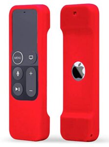 tokerse silicone case compatible with apple tv 4k 4th 5th generation siri remote – anti-slip shock proof soft remote cover case compatible with apple tv 4k 4th 5th gen siri remote controller – red