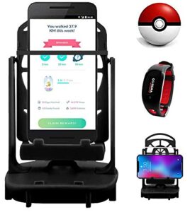 phone swing step counter pedometer compatible with pokemon go poke ball plus cellphone accessories with usb cable high silent version for walking (support 2 phones under 7.2 inch)