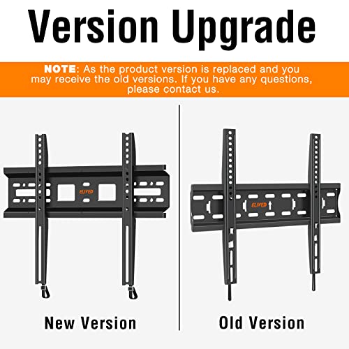 ELIVED Fixed TV Wall Mount Bracket, Low Profile TV Mount for Most 26-55 Inch LED, LCD and Plasma Flat Screen TVs, Ultra Slim TV Bracket, Max VESA 400x400mm, 99 lbs. Fits 12"-16" Wood Studs. YD3006