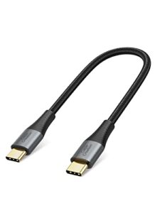 cablecreation short usb c to usb c cable, type c fast charging usb c cable 0.8ft, double-braided exterior compatible with galaxy s22 ultra s22 s21 s20 note 20, macbook, ipad mini 6, ipad pro 2020