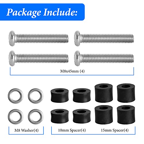 Wall Mounting Screws Bolts for Samsung TV - M8 x 45mm with 25mm Long Spacers, Solid Screw Bolts Hardware for Mounting Samsung TV, TV Mounting Bolts Work with Samsung 50" 55" 60" 65" 70" 75" 82" TV