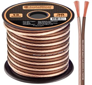 installgear 12 gauge speaker wire (30ft) – brown 12 awg speaker wire speaker cable 99.9% | oxygen-free copper – true spec and soft touch cable | speaker wire 12 gauge for outdoor speaker wire