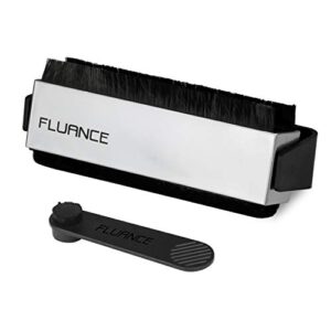 fluance vinyl record & stylus cleaning kit with 2-in-1 anti-static carbon fiber & soft velvet lp brush and stylus brush (vb52)