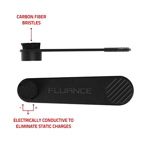 Fluance Vinyl Record & Stylus Cleaning Kit with 2-in-1 Anti-Static Carbon Fiber & Soft Velvet LP Brush and Stylus Brush (VB52)