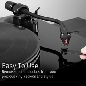 Fluance Vinyl Record & Stylus Cleaning Kit with 2-in-1 Anti-Static Carbon Fiber & Soft Velvet LP Brush and Stylus Brush (VB52)