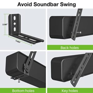 USX MOUNT Sound Bar Mount Under TV, Adjustable Angle Soundbar Mount, Universal Sound Bar Shelf Mount up to 22 Lbs, Soundbar TV Mount with L-Shaped Hooks for Bottom Hole