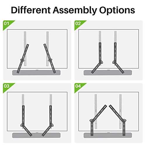 USX MOUNT Sound Bar Mount Under TV, Adjustable Angle Soundbar Mount, Universal Sound Bar Shelf Mount up to 22 Lbs, Soundbar TV Mount with L-Shaped Hooks for Bottom Hole