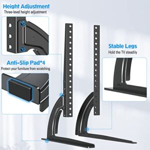 MOUNTUP Universal Table Top TV Stand for Most 27-55 Inch LCD LED Flat Screen TVs, Replacement Table Top TV Base with 3-Level Height Adjustment, TV Leg Max VESA 800x400mm, Holds up to 88lbs MU1009