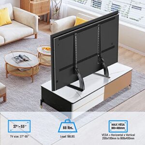 MOUNTUP Universal Table Top TV Stand for Most 27-55 Inch LCD LED Flat Screen TVs, Replacement Table Top TV Base with 3-Level Height Adjustment, TV Leg Max VESA 800x400mm, Holds up to 88lbs MU1009