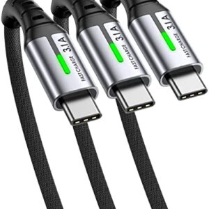 INIU USB C Cable, [3 Pack 1.6/6.6/6.6ft ] 3.1A QC3.0 Type C Charger Fast Charging, Durable Nylon USBC Charger Cables for Samsung Galaxy S22 S21 S20 S10 Plus Note 10 LG Google Pixel OnePlus Moto, etc