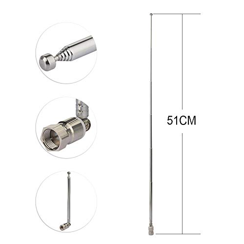 Superbat FM Telescopic Antenna Kit 75 Unbal F Type Connector DAB Radio Replacement Antenna for TV AM FM Radio Stereo Receiver Bose Wave Radio etc.