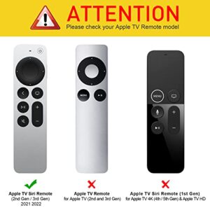 Fintie Protective Case for Apple TV Siri Remote 2021 2022 - Honey Comb Lightweight Anti Slip Shockproof Silicone Cover for Apple TV 4K / HD Siri Remote Controller (2nd Gen / 3rd Gen), Black