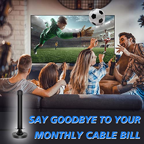 TV Antenna for Smart TV Without Cable, Indoor Digital TV Antenna Long Range with Signal Booster 4K fire Stick max Free for All 4K 1080P HDTV Local Channels Support All TV with 10ft Coax Cable