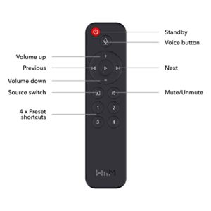 WiiM Voice Remote for WiiM Mini and Pro Audio Streamer, Push-to-Talk, 4 Music Preset Buttons