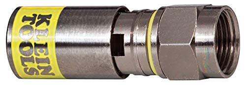 Klein Tools VDV812-606 F-Connector for RG6/6Q Coaxial Cable, Universal Compression Connectors, Male, Professiol Grade, 10-Pack