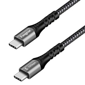 fasgear usb c to usb c cable 3ft, 10gbps usb 3.1 gen 2 cord 5a fast charger with 4k video and 100w power delivery (pd) thunderbolt compatible for macbook,matebook,pixelbook,ipad,galaxy note 10, black