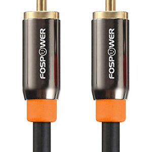 FosPower (10 Feet Digital Audio Coaxial Cable [24K Gold Plated Connectors] Premium S/PDIF RCA Male to RCA Male for Home Theater, HDTV, Subwoofer, Hi-Fi Systems