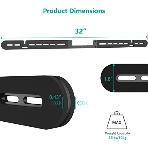 WALI Soundbar Wall Mount, Designed for Sonos Arc, Low Profile Sound Bar Mount Bracket Under TV with Hardware Kit，Easy to Install (SON003-B), Black