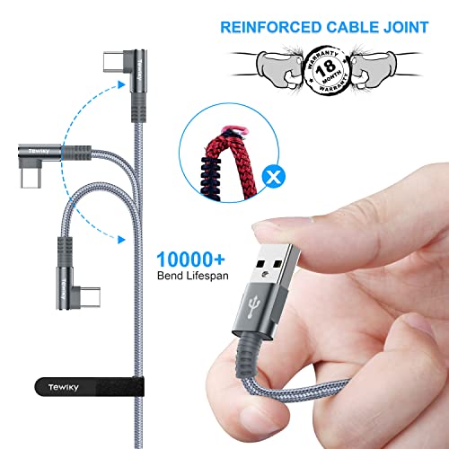 Updated 6FT USB C Cables (2-Pack), 3 Amps Quick Charging Type C Cable, USB A to USB C Fast Data Sync Transfer, Durable Nylon Braided Cable for iPad, Samsung, Google Pixel, Nexus and More (Silver)