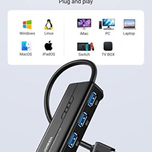 UGREEN USB 3.0 Hub Ethernet Adapter 10 100 1000 Gigabit Network Converter with 3 USB 3.0 Ports Hub Compatible with Laptop PC Nintendo Switch MacBook Mac Mini Surface XPS Windows Linux macOS, and More