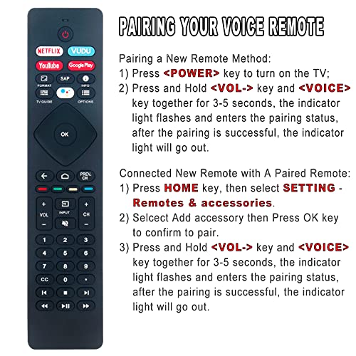 New RF402A-V14 Voice Remote Control Replacement for Philips Android TV 43PFL5604/F7 43PFL5704/F7 50PFL5604/F7 50PFL5704/F7 55PFL5604/F7 55PFL5704/F7 65PFL5604/F7 65PFL5704/F7 75PFL5704/F7