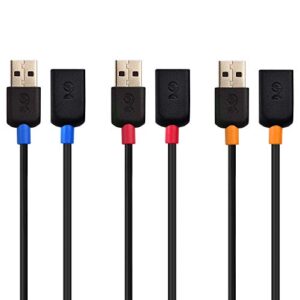 cable matters 3-pack short usb to usb extension cable 3 ft (male to female usb extender cable, usb extension cord)