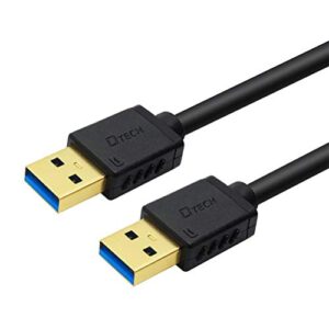 dtech usb type a 3.0 cable 6 ft male to male high speed data cord in black