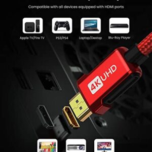 Silkland 4K HDMI ARC Cable for Soundbar, 4K 60Hz HDMI 2.0 Cable 6.6ft, (18Gbps, ARC, HDCP 2.2, HDR, 3D), High Speed 4K Ultra HD, Compatible for Samsung, Vizio, Sono, Bose, LG Sound bar, UHD TV, Red