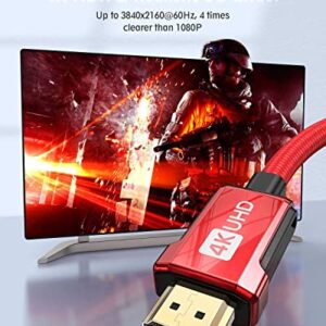 Silkland 4K HDMI ARC Cable for Soundbar, 4K 60Hz HDMI 2.0 Cable 6.6ft, (18Gbps, ARC, HDCP 2.2, HDR, 3D), High Speed 4K Ultra HD, Compatible for Samsung, Vizio, Sono, Bose, LG Sound bar, UHD TV, Red