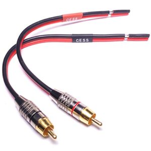 cess-064-1f speaker cables to rca plugs adapter, 2-channel (1 foot)