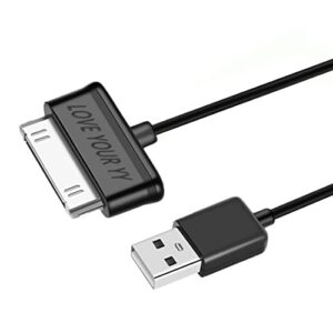 charging sync data charger cable cord-30-pin compatible for samsung galaxy tab 2 10.1 8.9 7.7 7.0 plus inch tablet (black)