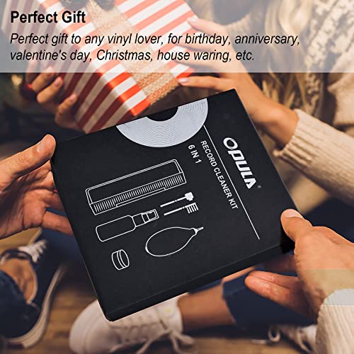 Vinyl Record Cleaner, OPULA Record Cleaning Kit 6Pcs, Velvet Record Brush, Air Blower Cleaner, Turntable Stylus Gel, Cleaning Solution, Stylus Brush, Brush for Velvet