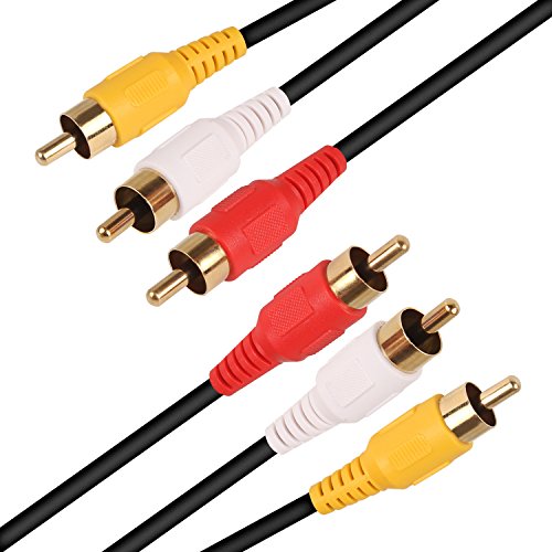 Audio Video Cable,Composite Cord 6 ft RCA to RCA M/Mx3,AV Cable for TV,DVD,VCD etd.