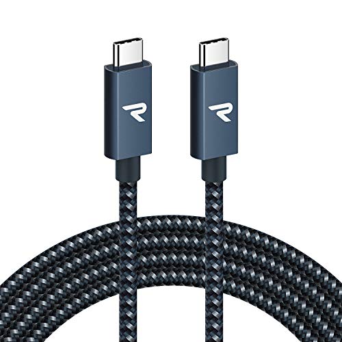 RAMPOW USB C to USB C Cable [100W, USB 3.2 Gen 2X2, 20Gbps, 6.6ft] Thunderbolt 3 Compatible with Nintendo Switch, MacBook Pro, iPad Pro, iPad Air 4, Laptops, Samsung, Pixel, Huawei, Xiaomi-Navy Blue