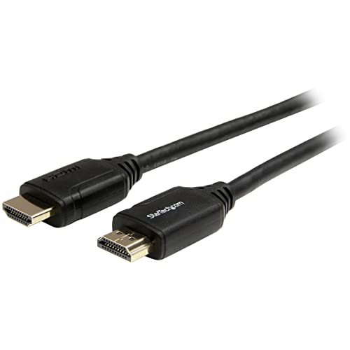 StarTech.com 3ft (1m) Premium Certified HDMI 2.0 Cable with Ethernet - High Speed Ultra HD 4K 60Hz HDMI Cable HDR10 - HDMI Cord (Male/Male Connectors) - for UHD Monitors, TVs, Displays (HDMM1MP)