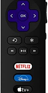 Amtone RC280 OEM Replacement Universal TV Remote Control Compatible with All TCL Roku TVs. 【Only Works with Roku TVs, Not for Roku Stick and Roku Box】 (Netflix/Disney/AppleTV/Hulu)