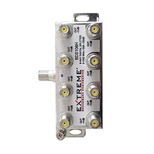 EXTREME 8 WAY BALANCED HD DIGITAL 1GHz HIGH PERFORMANCE HORIZONTAL COAX CABLE SPLITTER - BDS108H