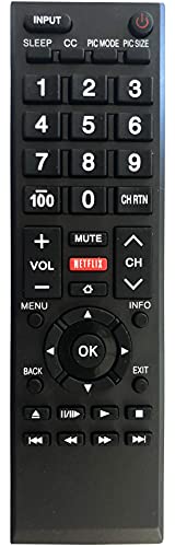 Universal Remote Control for All Toshiba TVs, LCD, LED, Smart, and 4K TVs. No Setup Needed.